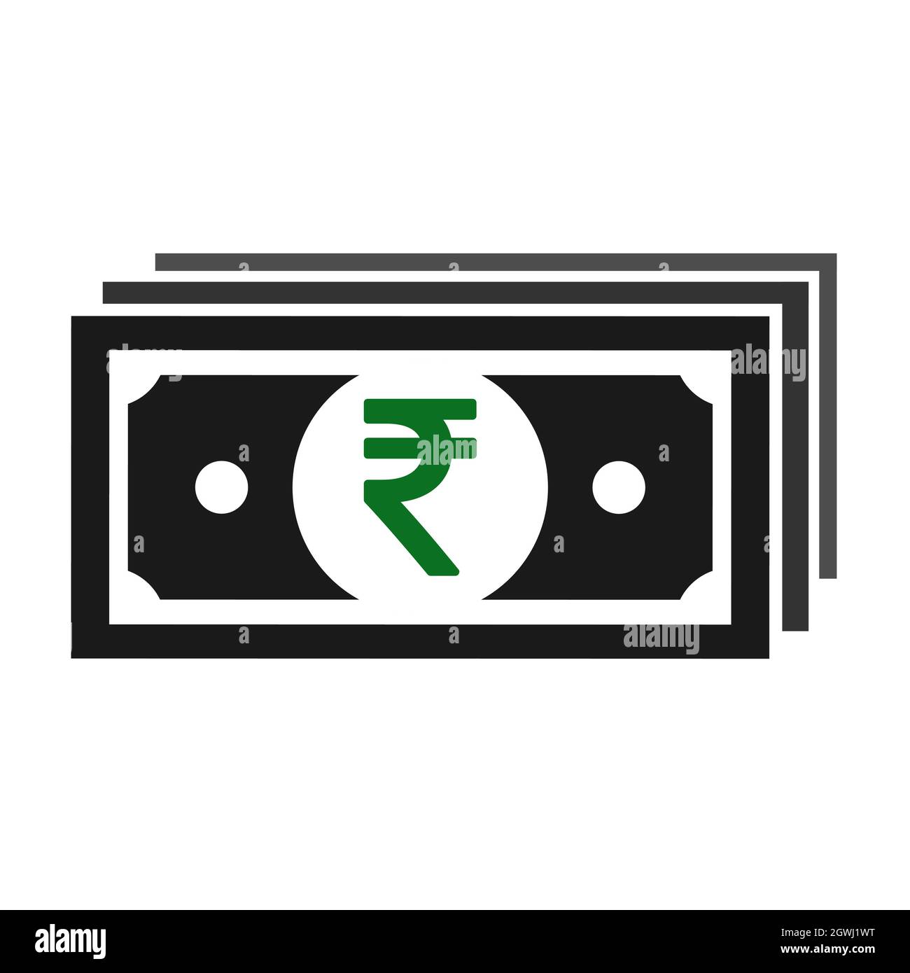 Rupee flat icon sign vector. Paper money symbol isolated on white ...