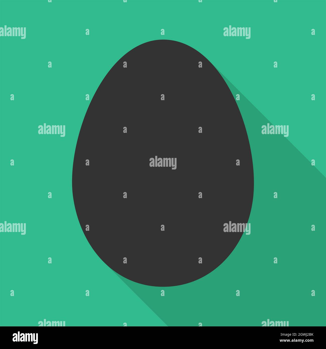 Egg icon with shadow, shell easter symbol, healthy nature food, vector ...