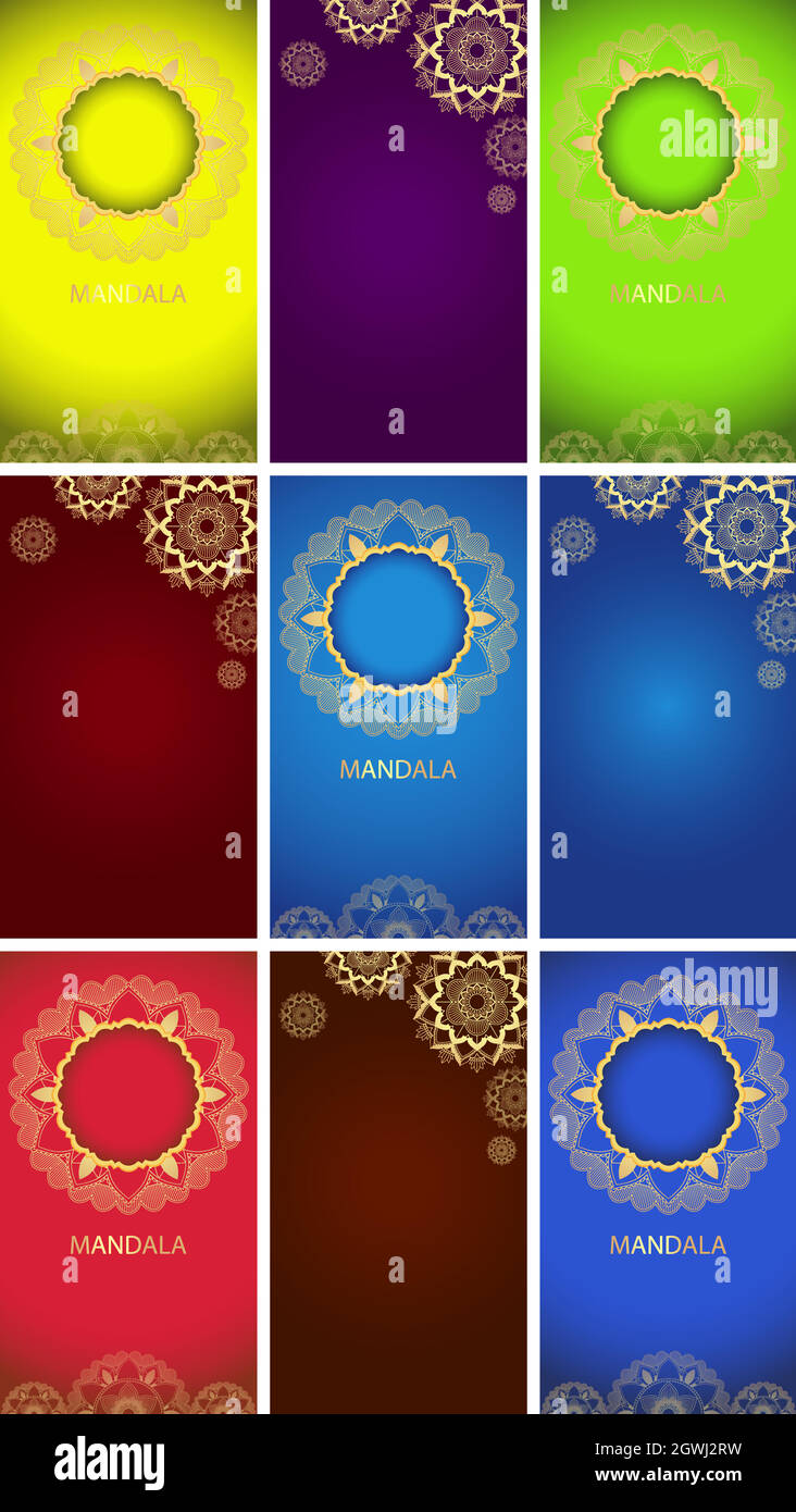 Background template with mandala designs Stock Vector Image & Art - Alamy