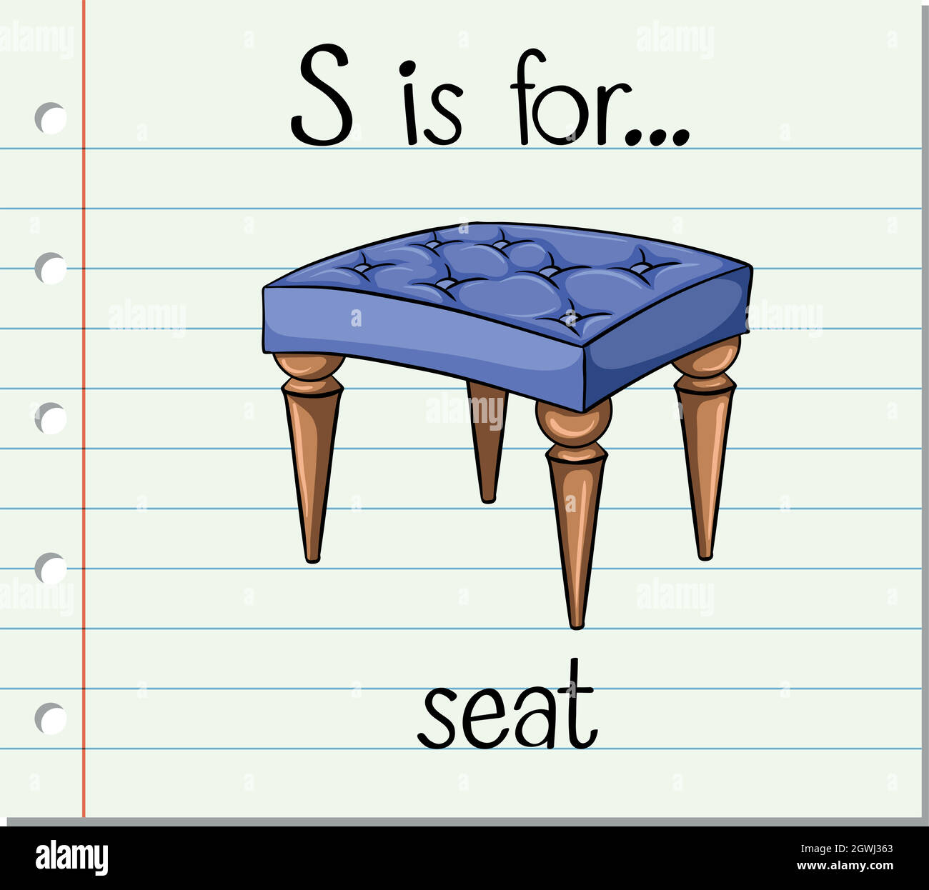 Flashcard letter S is for seat Stock Vector Image & Art - Alamy
