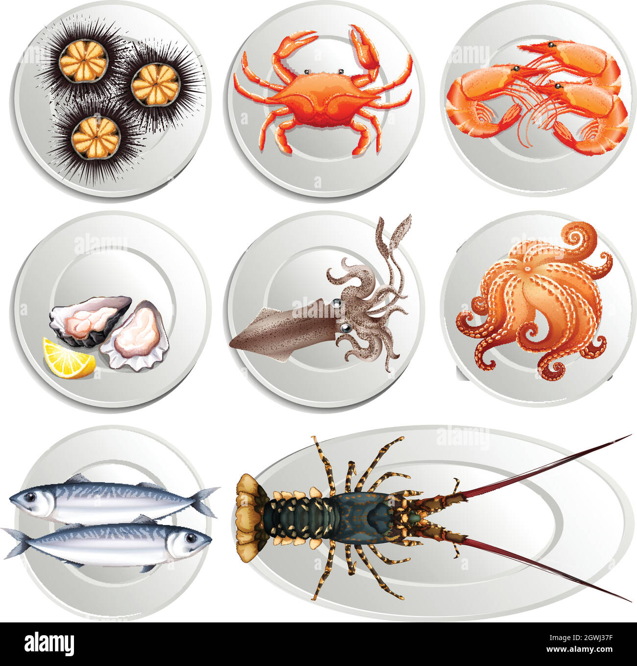 Fresh prawn on fish Stock Vector Images - Alamy