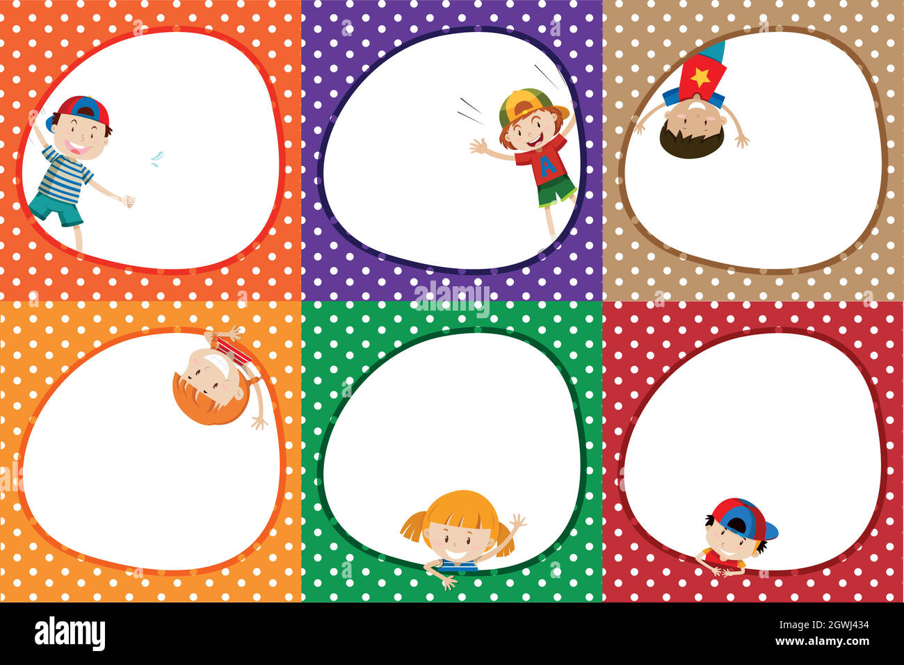 A Set of Colourful Kids Frame Stock Vector Image & Art - Alamy