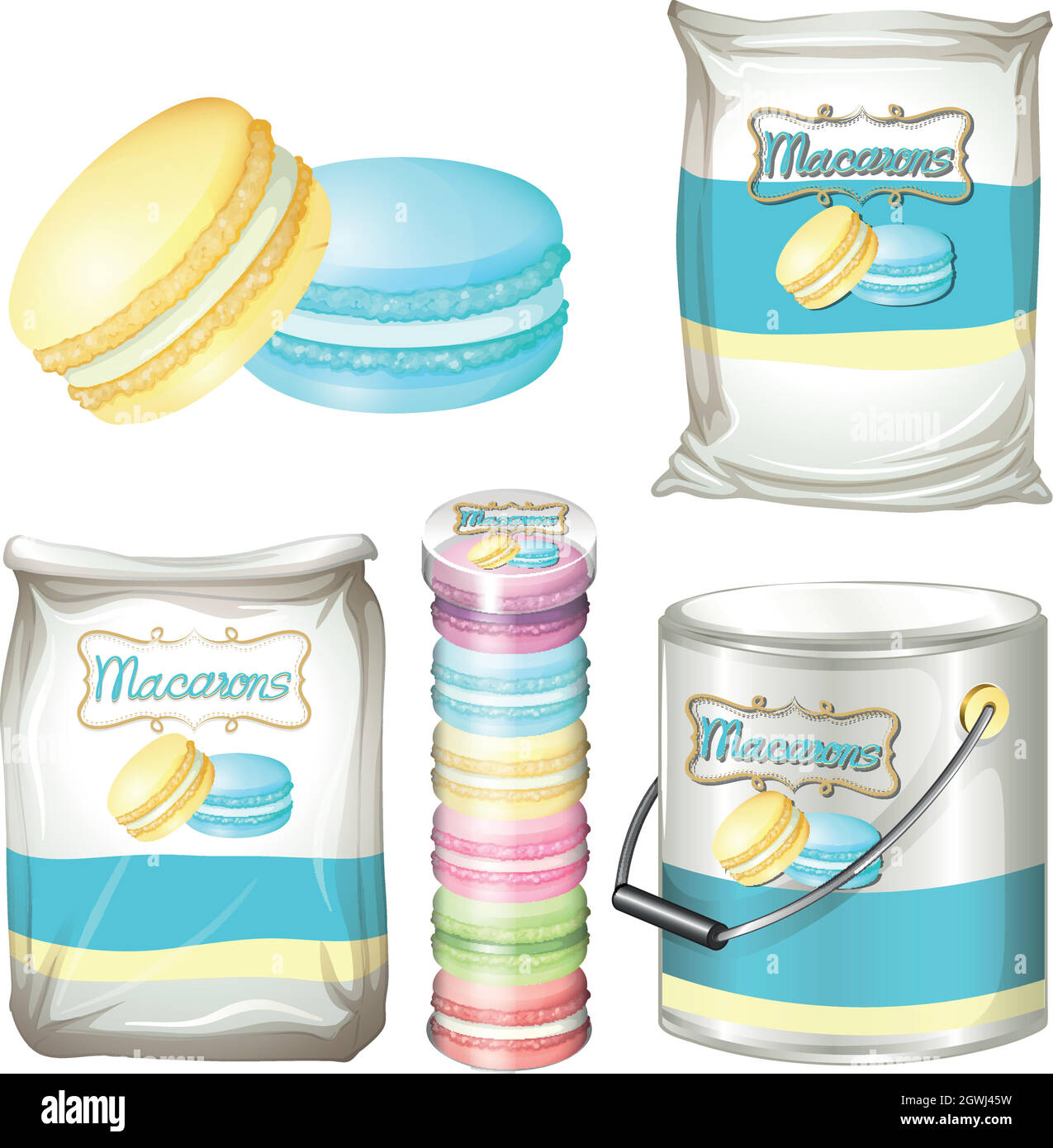 Macarons in different packaging Stock Vector Image & Art - Alamy