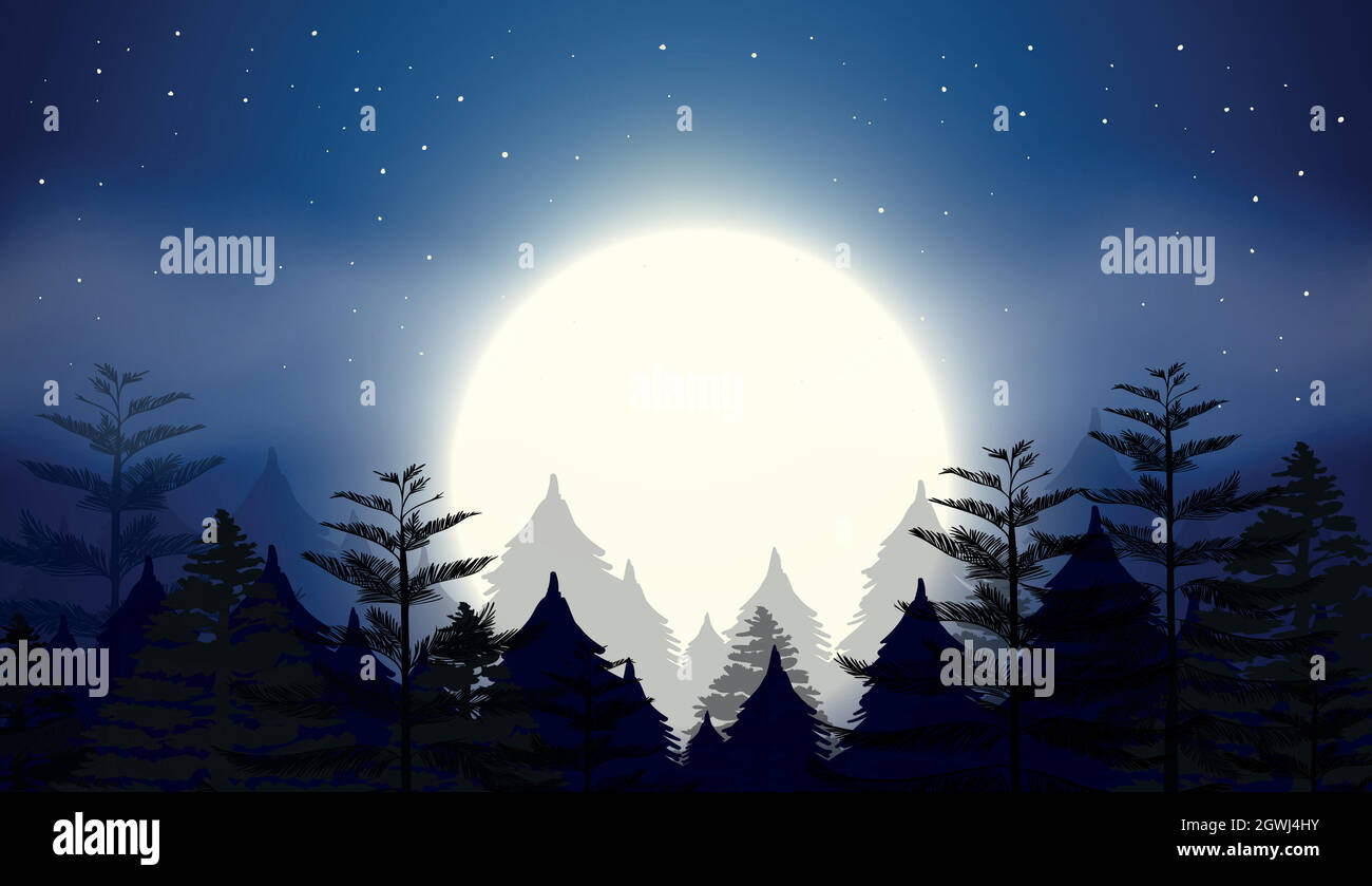 beautiful night sky scene Stock Vector Image & Art - Alamy