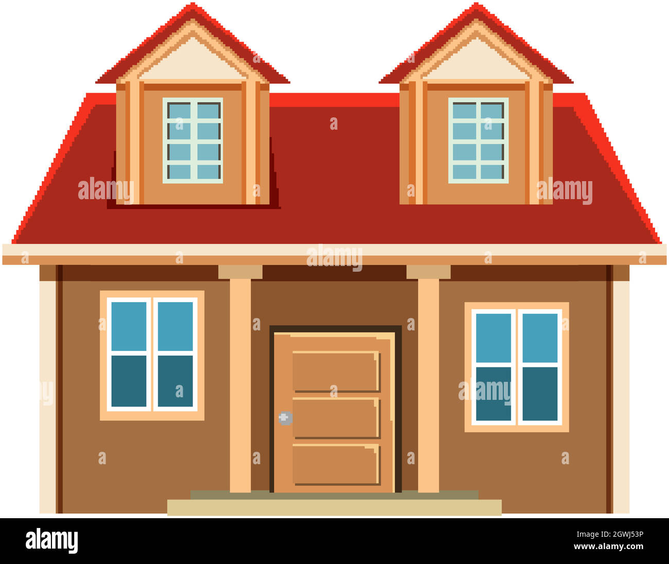 Simple house exterior on white background Stock Vector Image & Art - Alamy