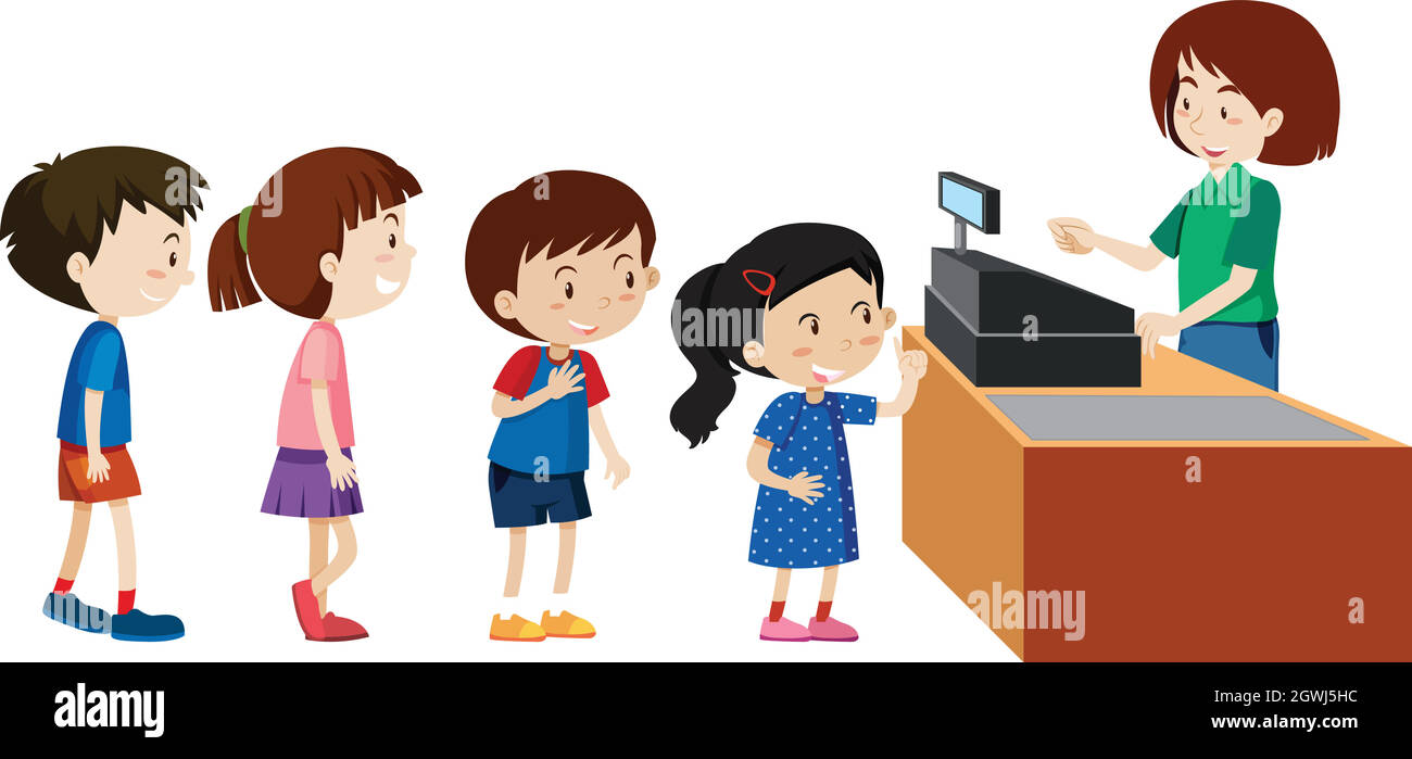 Child cashier money Stock Vector Images - Alamy