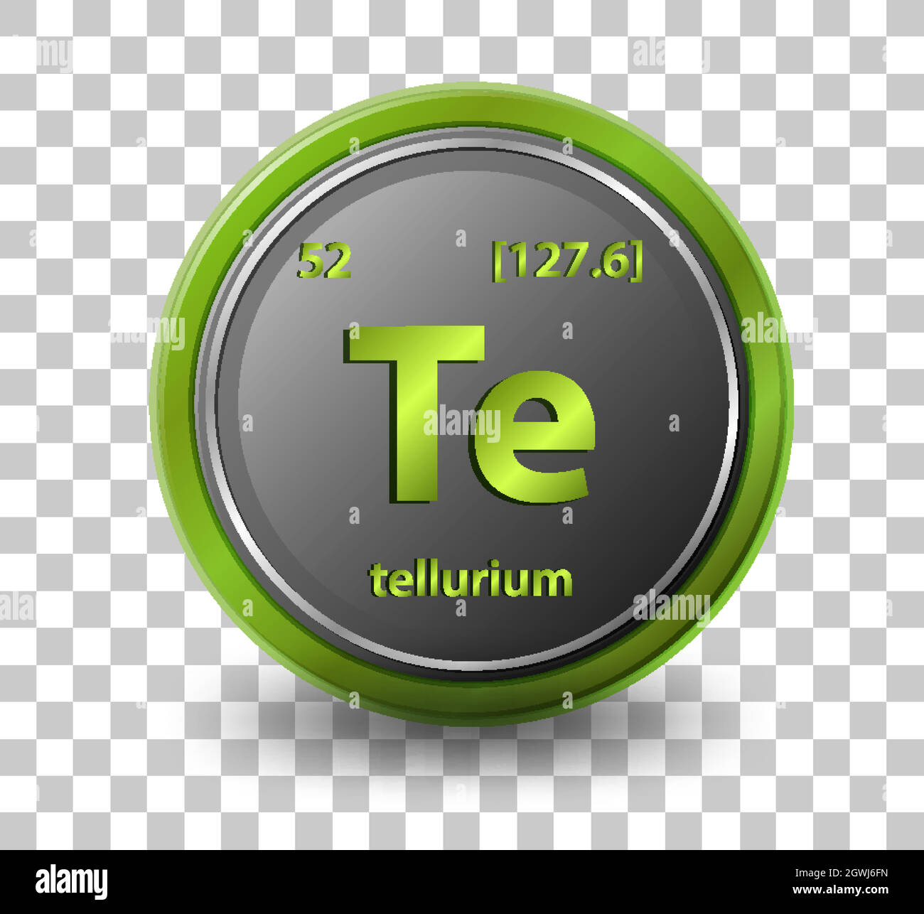 Tellurium chemical element. Chemical symbol with atomic number and ...