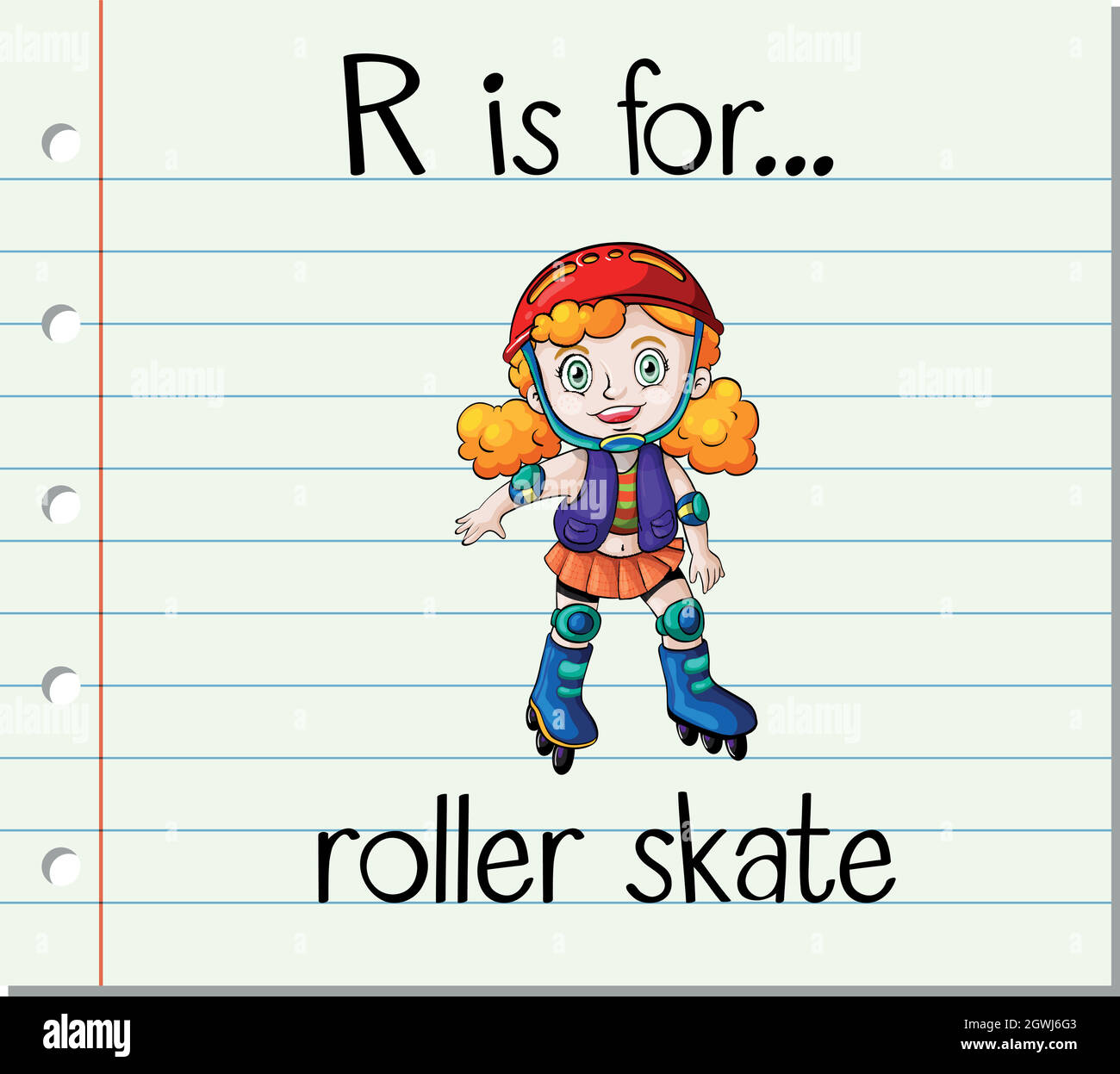 Flashcard letter R is for roller skate Stock Vector Image & Art - Alamy