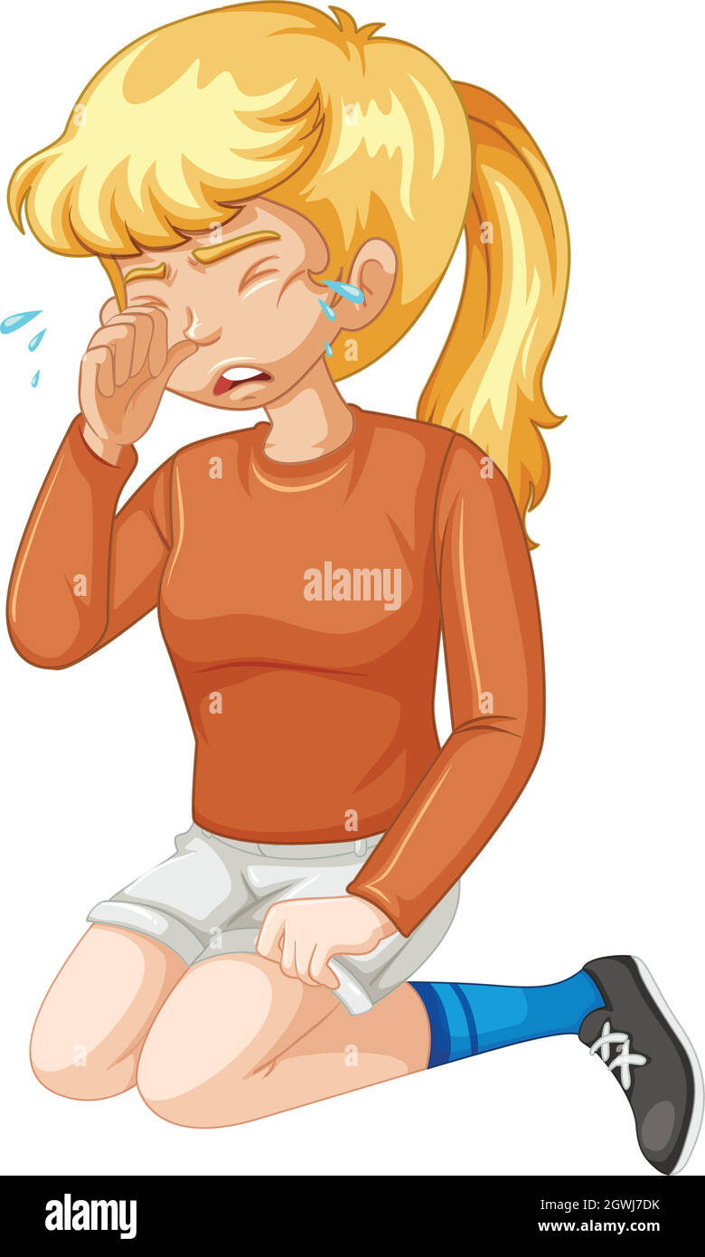 A stress teenager girl crying Stock Vector Image & Art - Alamy