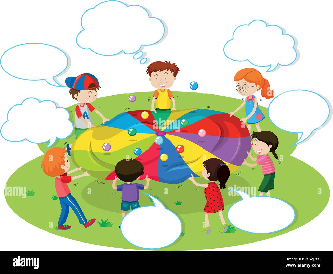 Children playing color balls in the park Stock Vector Image & Art - Alamy