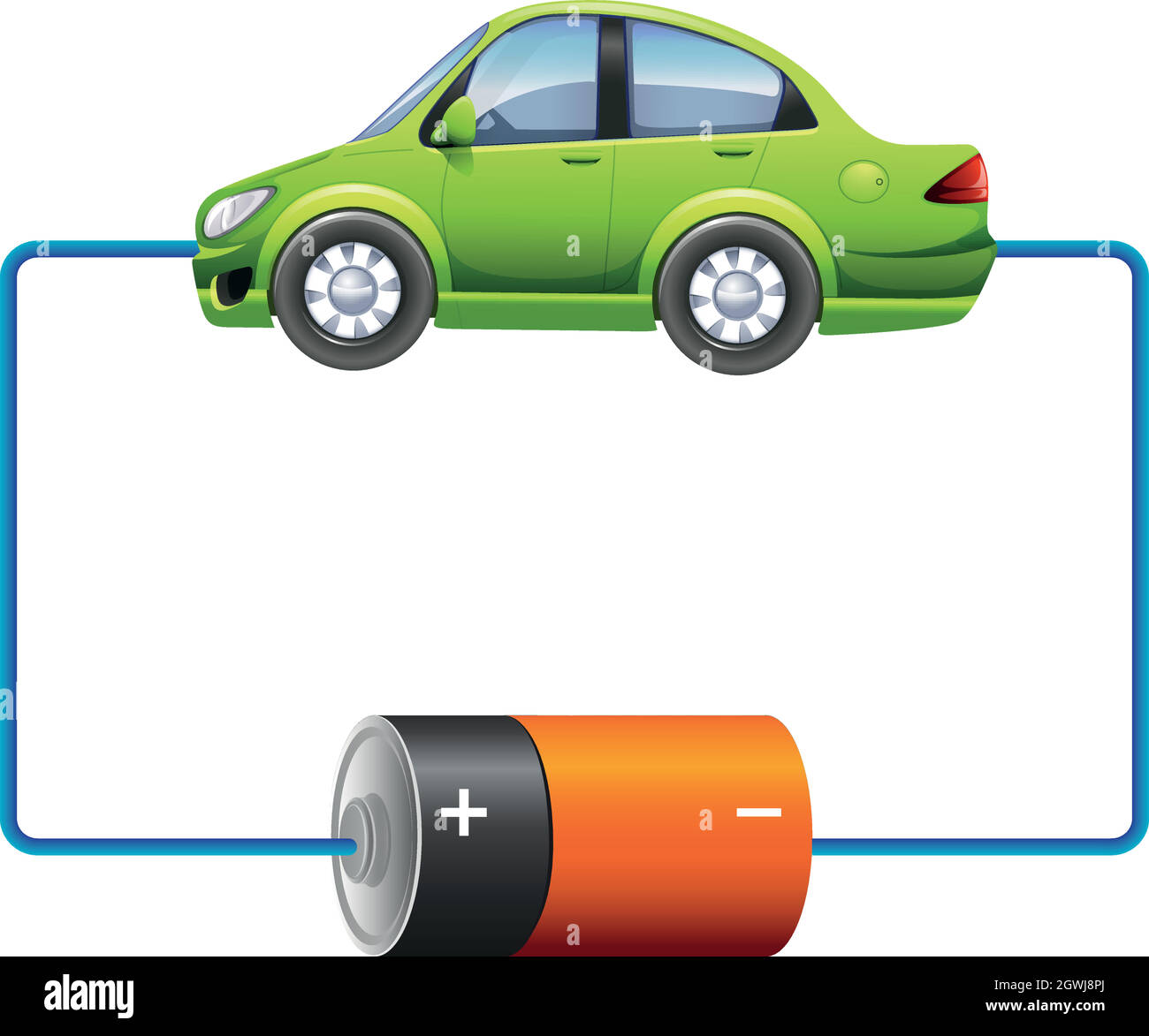 Frame design with car and battery Stock Vector Image & Art - Alamy