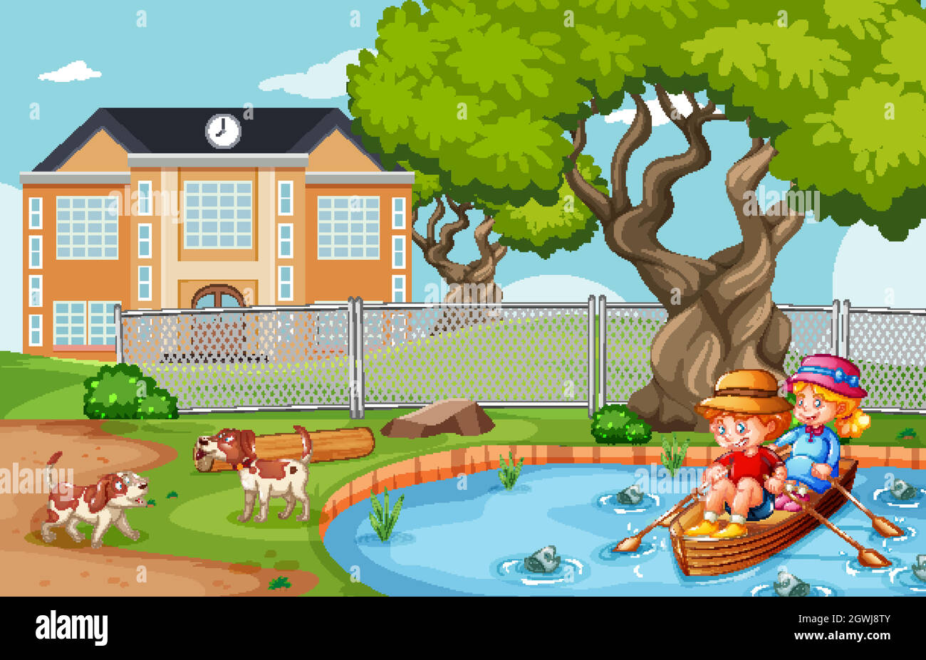 Two people pet dog Stock Vector Images - Alamy