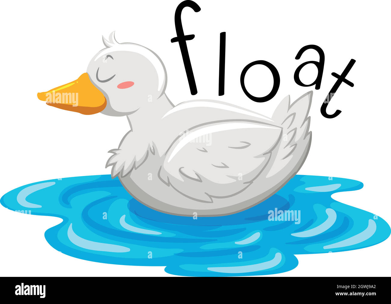 Little duck floating on the water Stock Vector Image & Art - Alamy