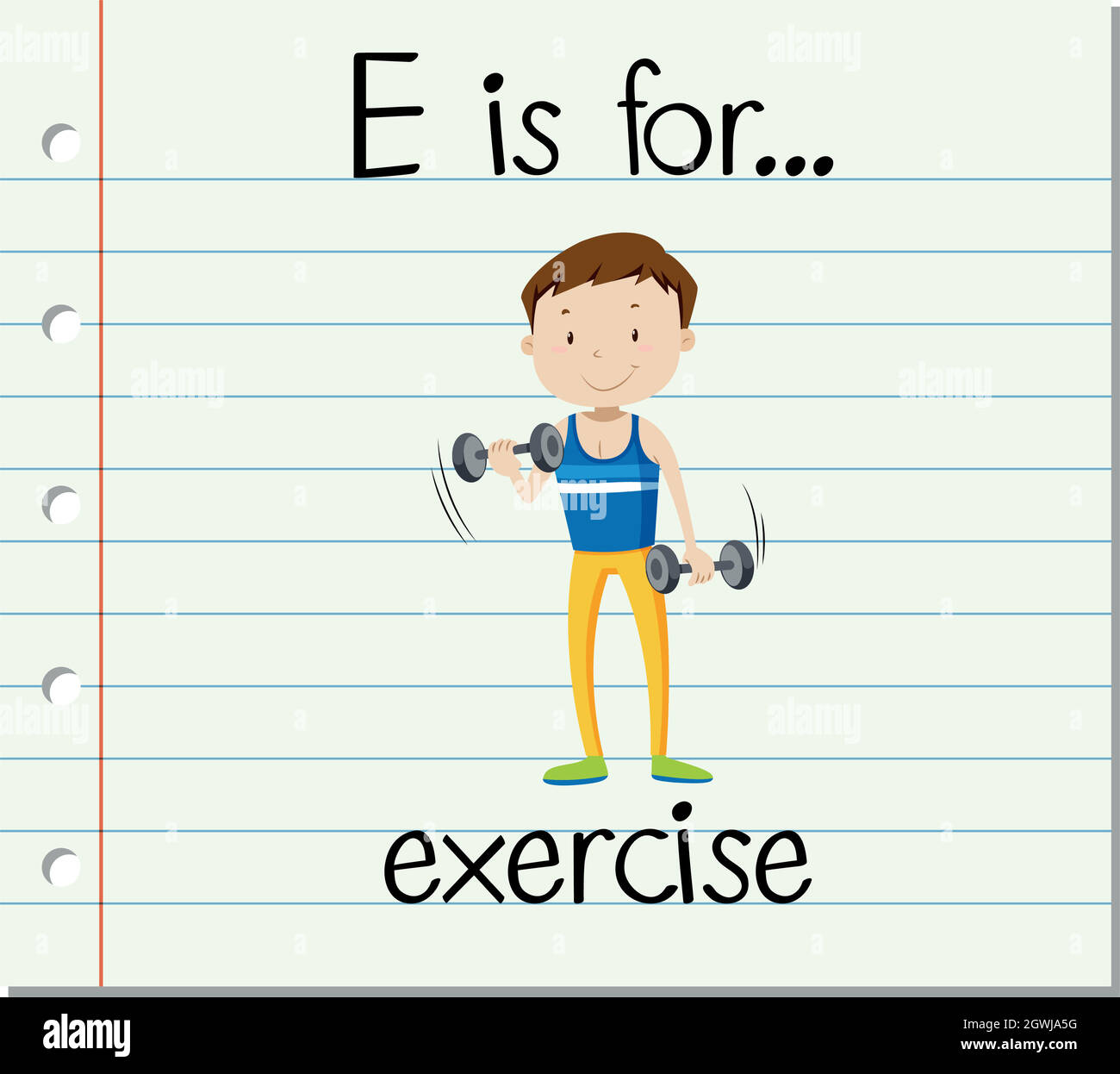 Flashcard letter E is for exercise Stock Vector Image & Art - Alamy