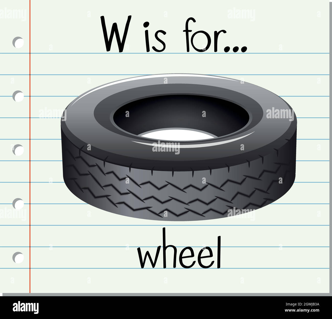Flashcard letter W is for wheel Stock Vector Image & Art - Alamy