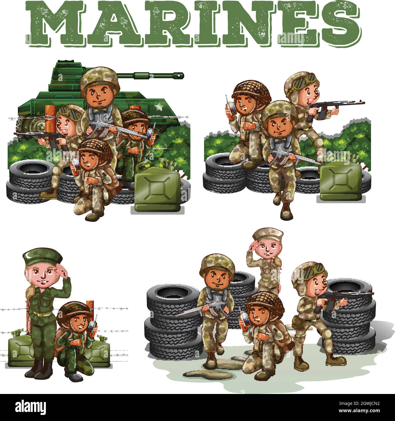 Cartoon Marine Soldier