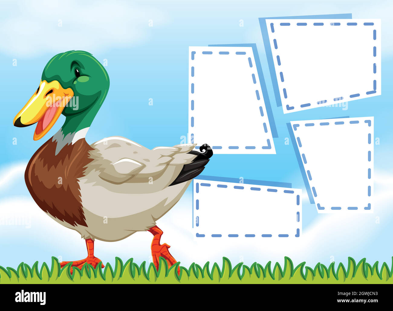 A duck on note template Stock Vector Image & Art - Alamy