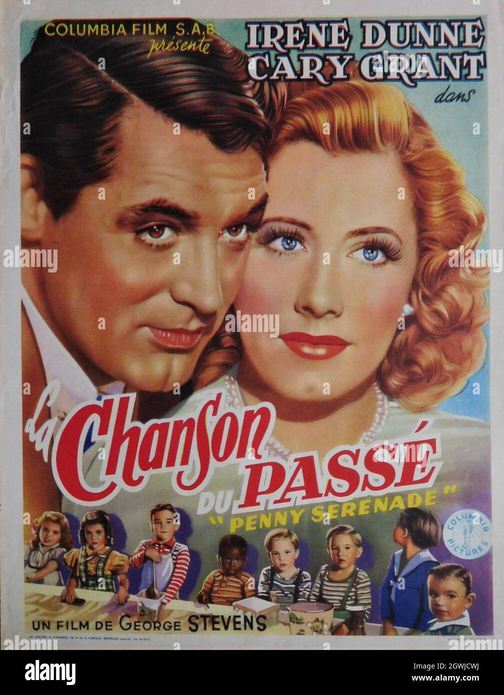 Belgian Poster for CARY GRANT and IRENE DUNNE in PENNY SERENADE 1941 ...