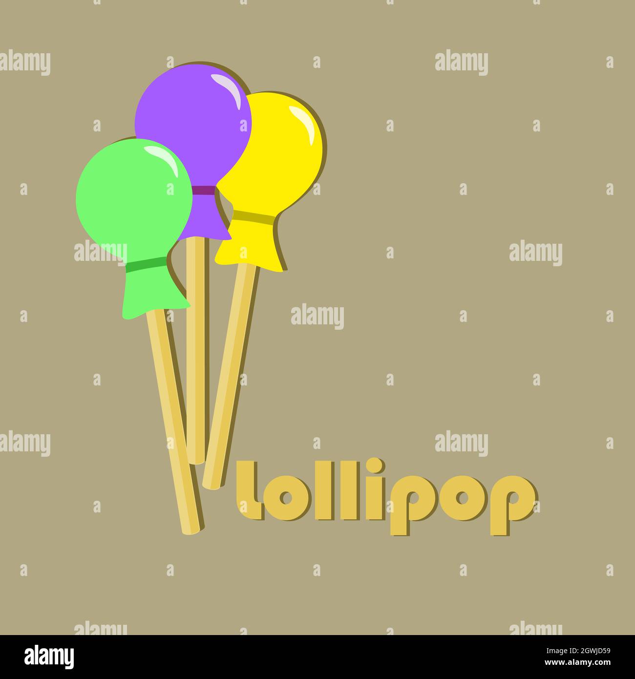 Sweet multicolored chupa chups on a stick Stock Vector Image & Art - Alamy