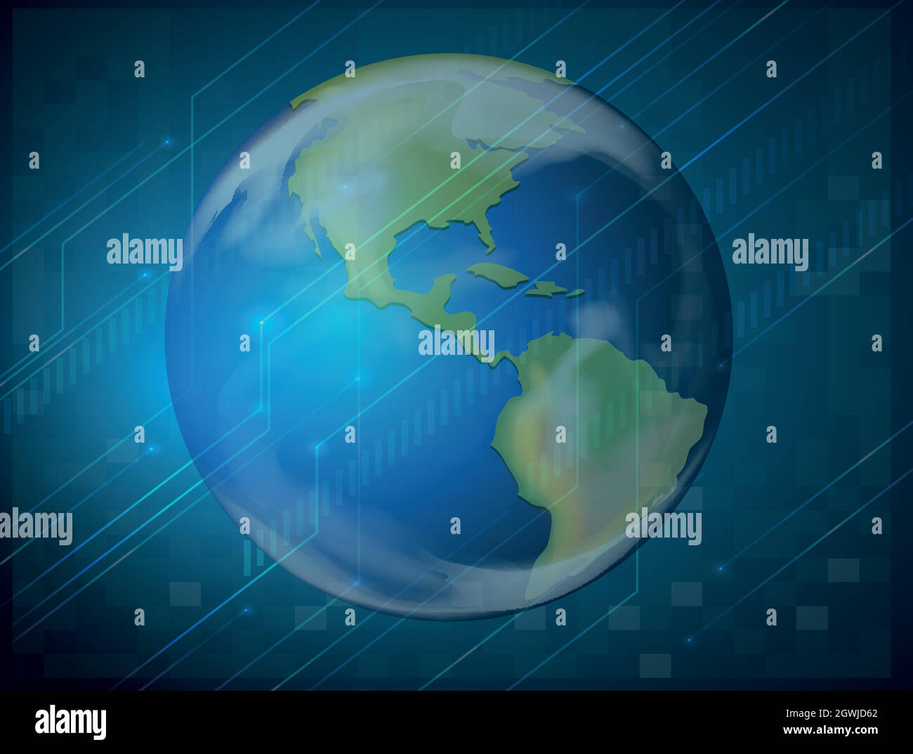 Planet earth on blue background Stock Vector Image & Art - Alamy