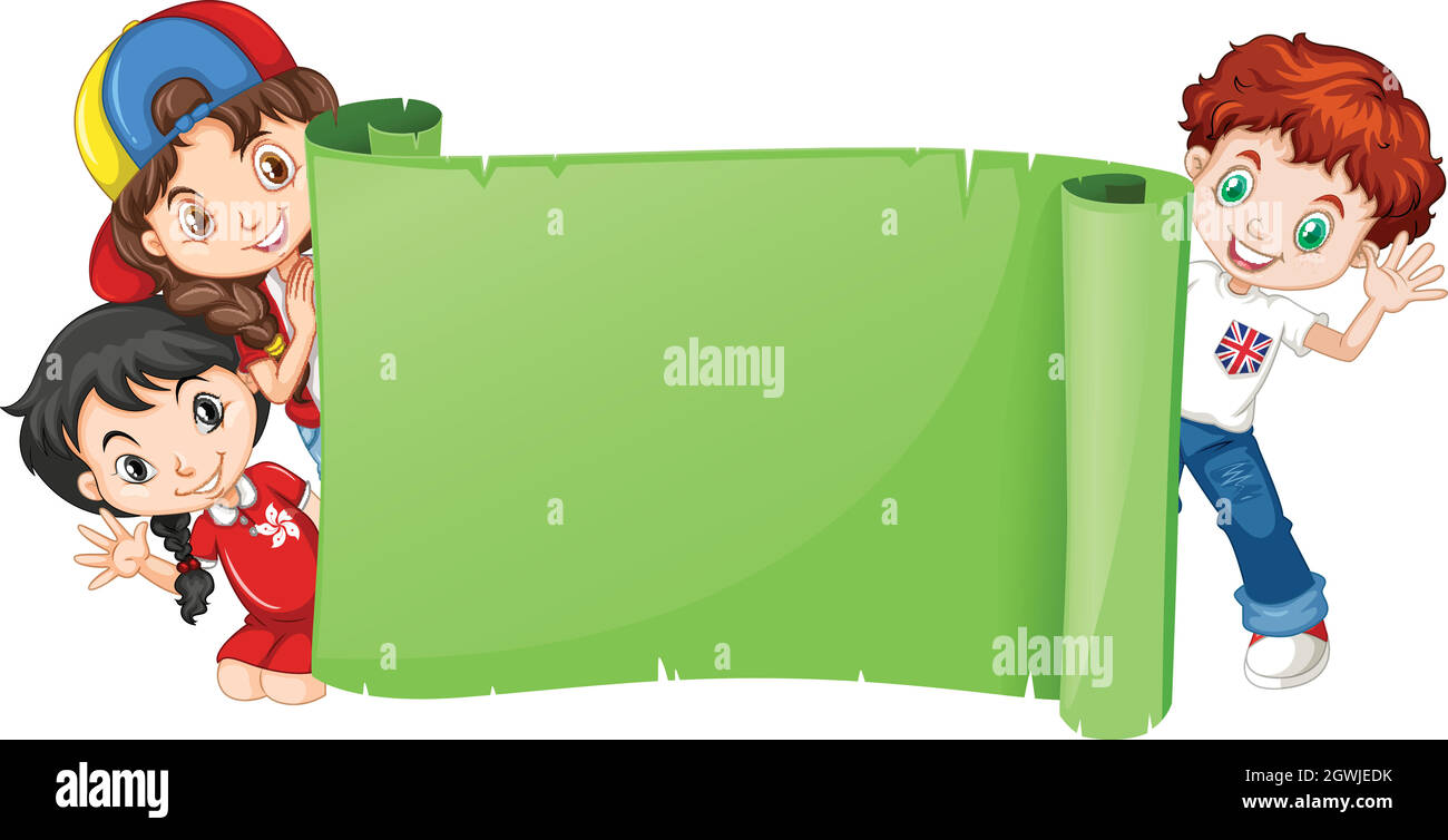 Border template with happy kids Stock Vector Image & Art - Alamy