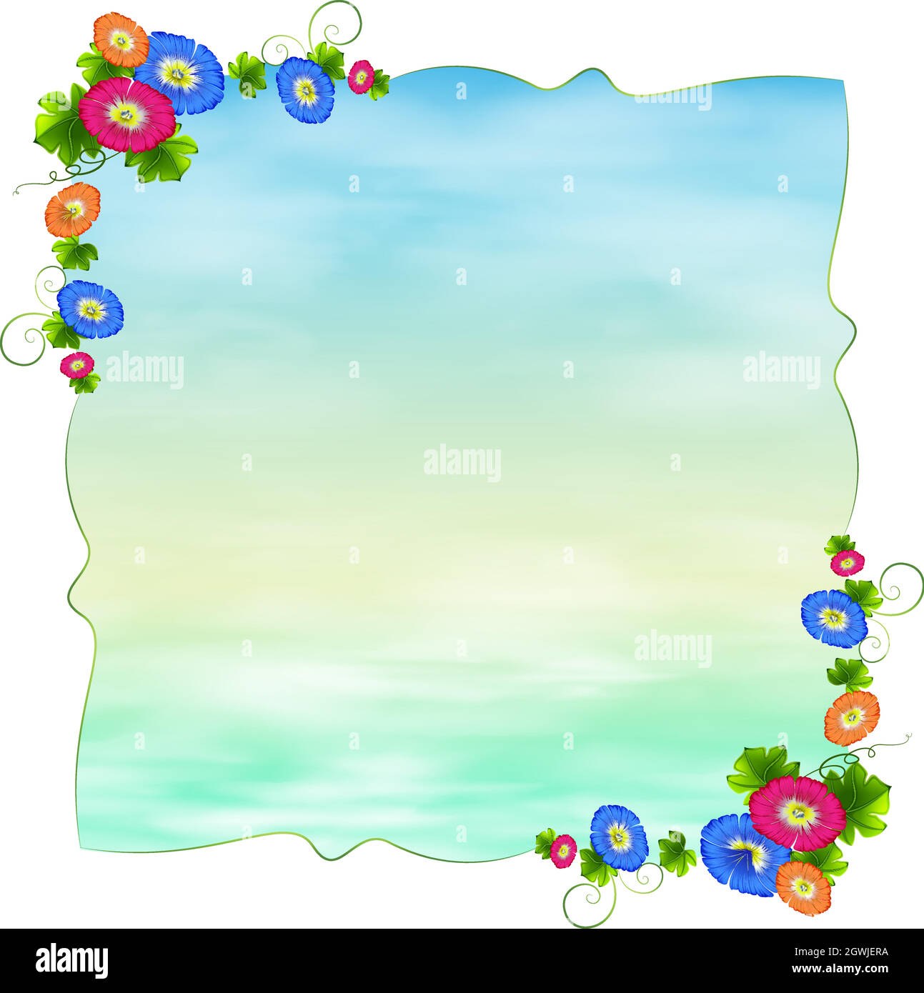 An empty template with blooming flowers Stock Vector Image & Art - Alamy