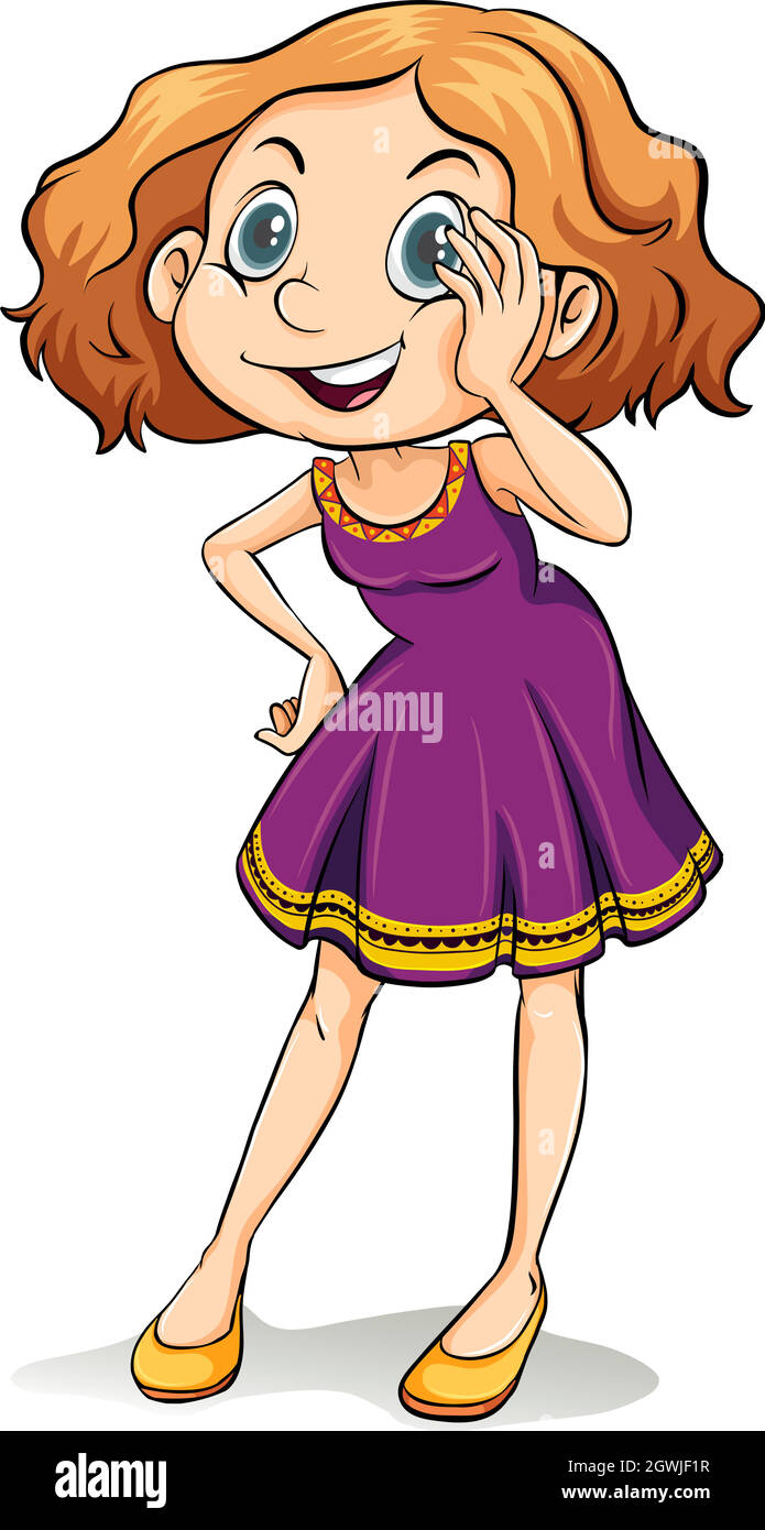 Woman standing smiling Stock Vector Images - Alamy