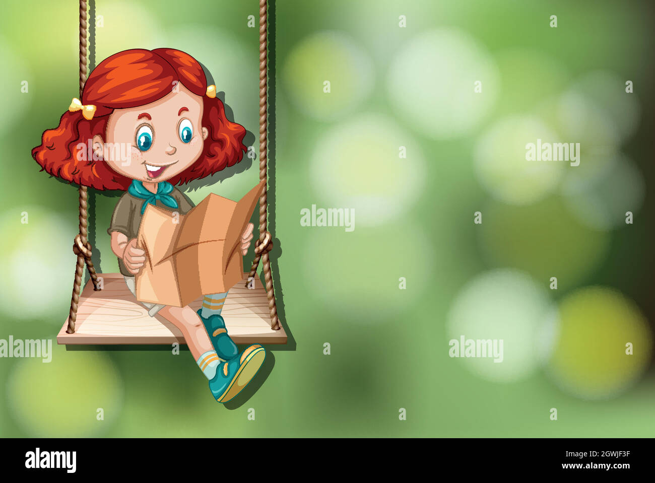 Happy girl character on Stock Vector Images - Alamy