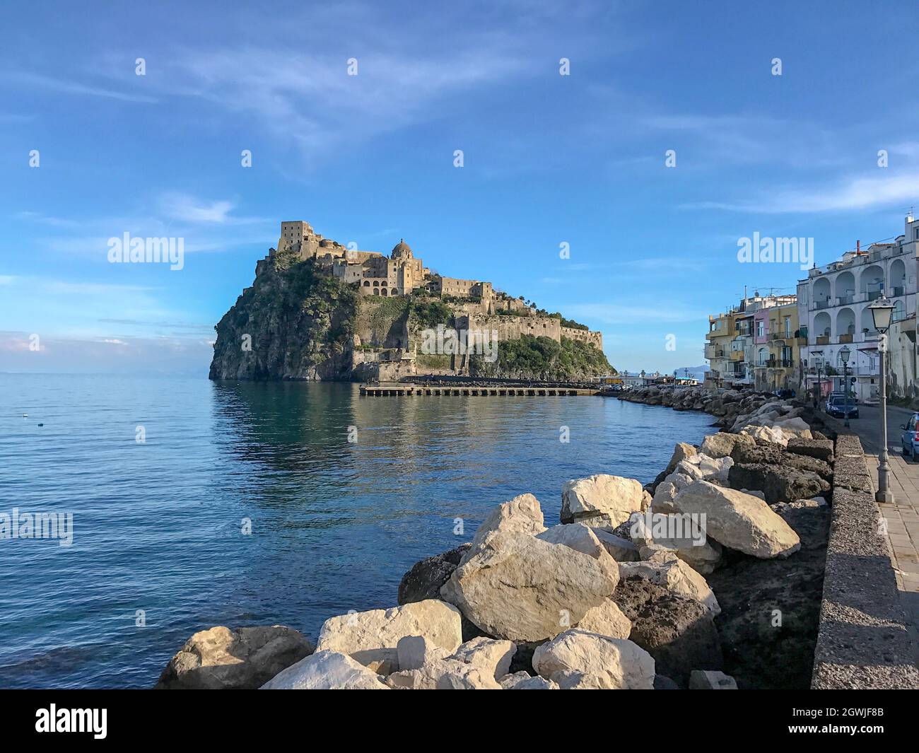 Ischia castle people beach hi-res stock photography and images - Alamy