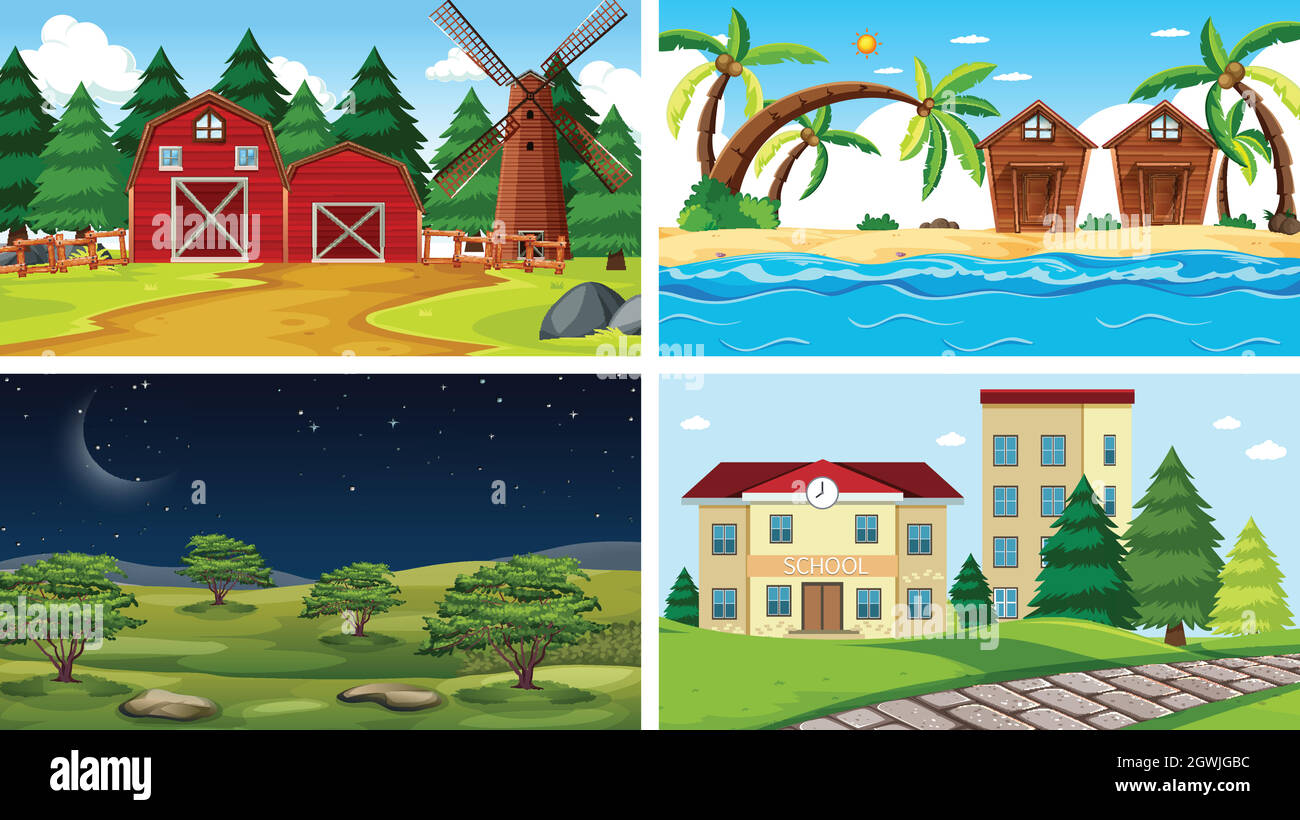 Set of scenes in nature setting Stock Vector Image & Art - Alamy