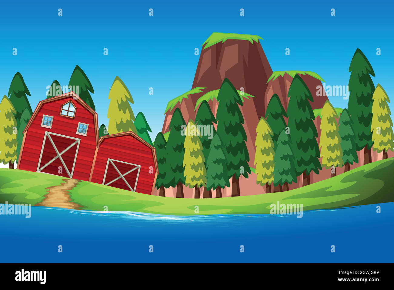 Village farm house rural Stock Vector Images - Alamy