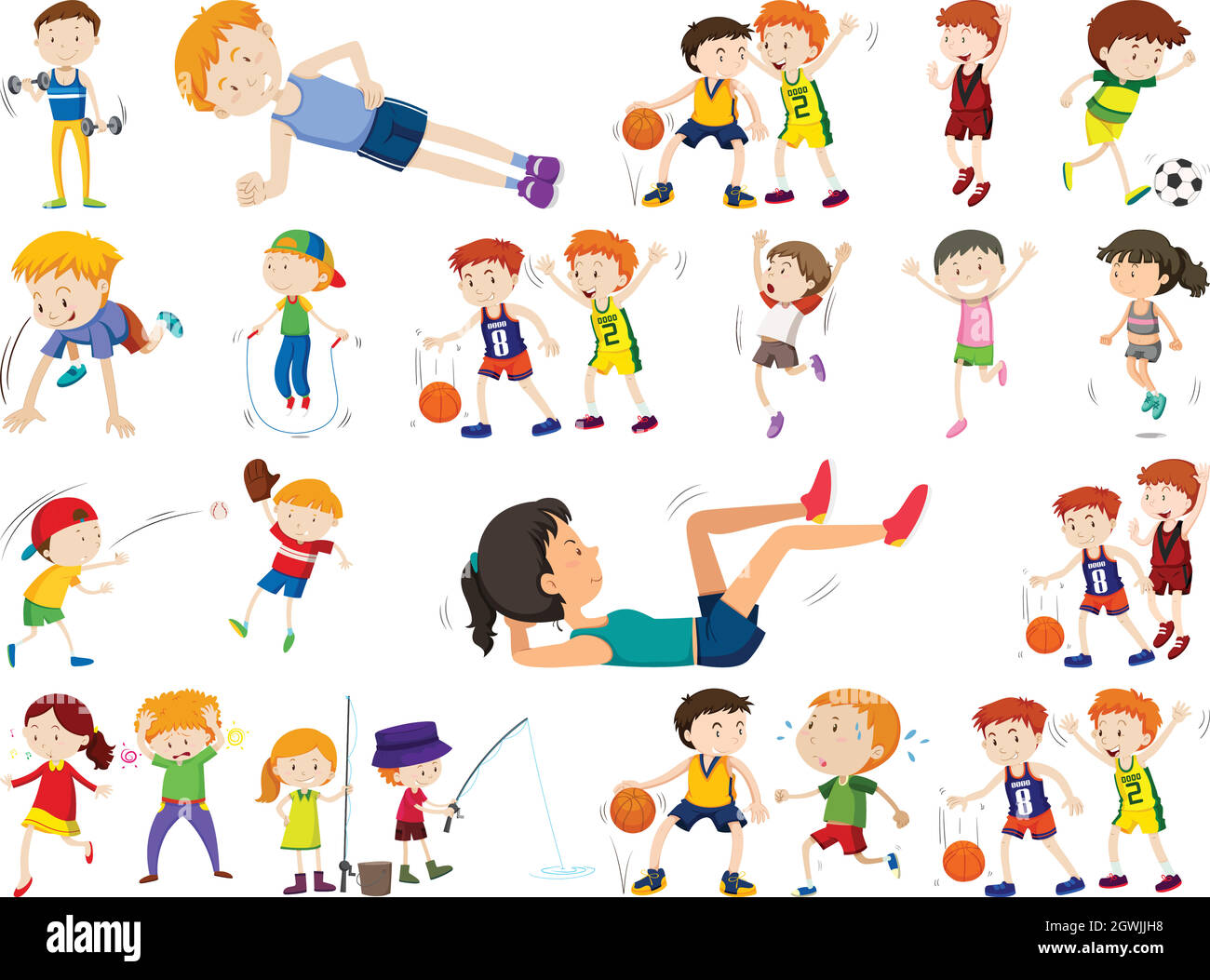 Set sport kids Stock Vector Images - Alamy