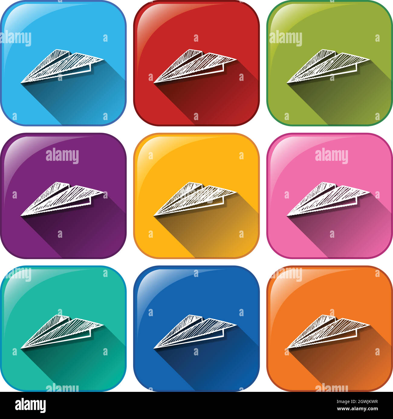 Flying paper airplane Stock Vector Images - Alamy