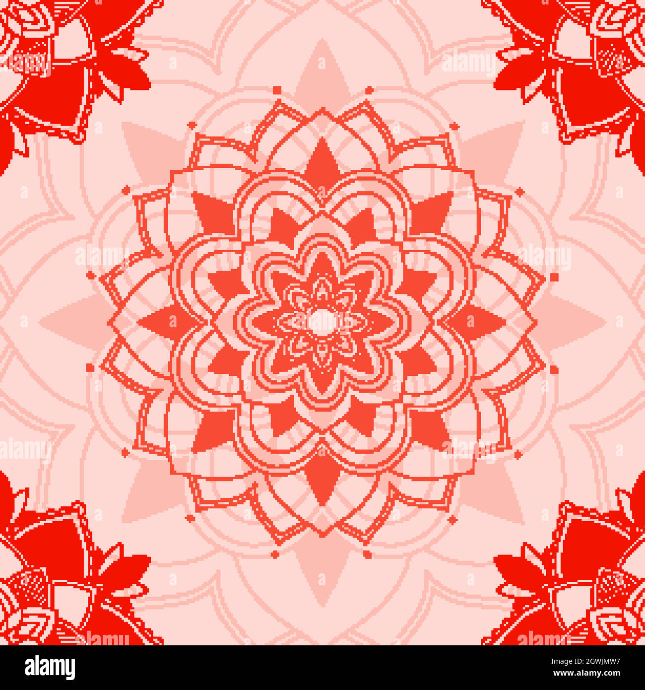 Mandala pattern on pink background Stock Vector Image & Art - Alamy