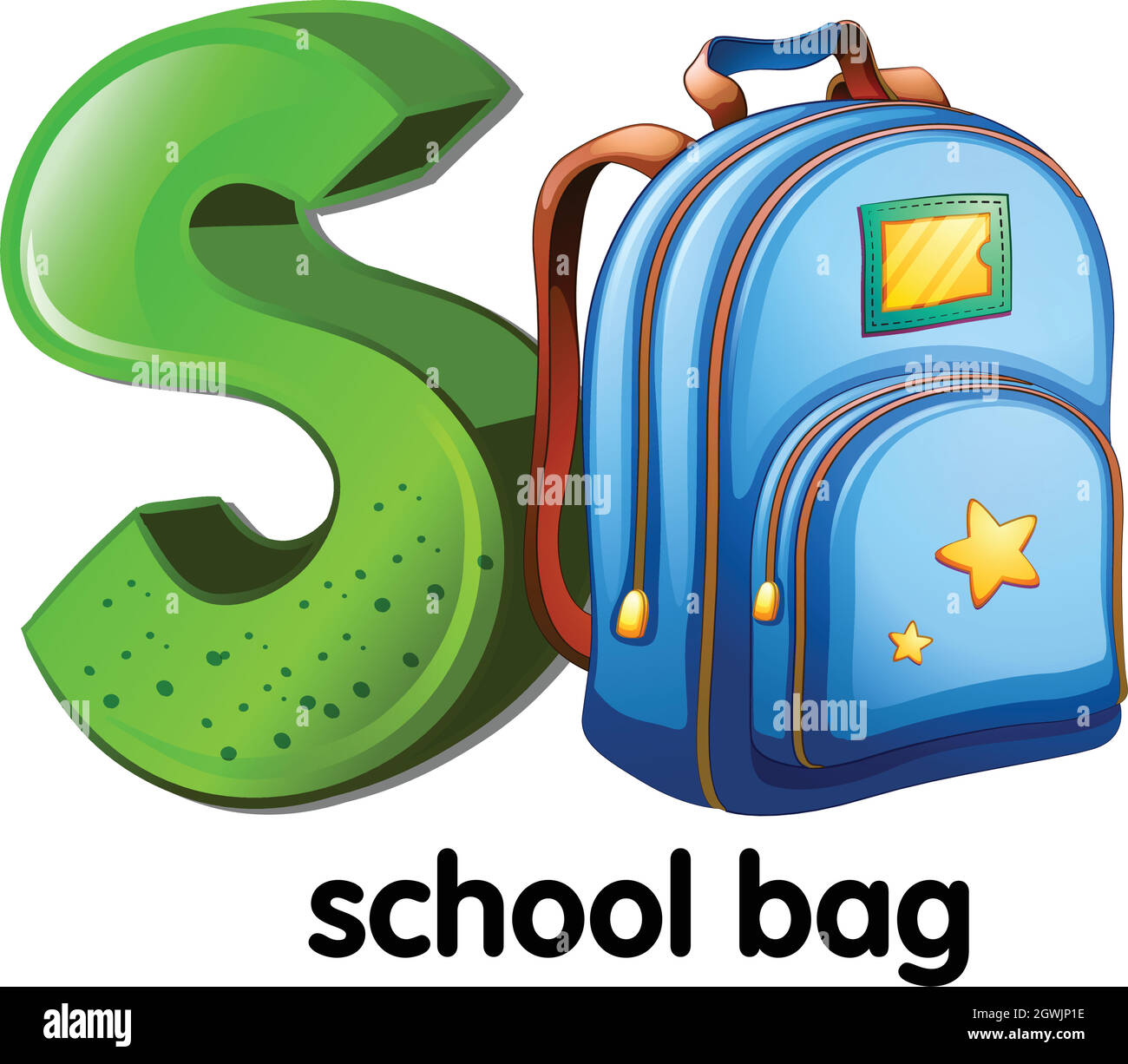 Letter school bag Cut Out Stock Images & Pictures - Alamy