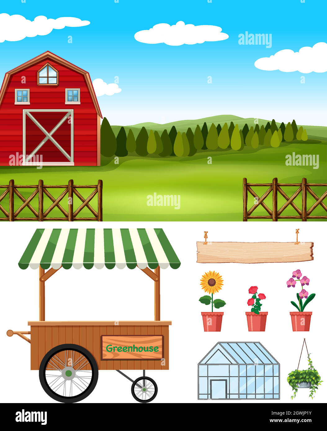 Set of farm element Stock Vector Image & Art - Alamy