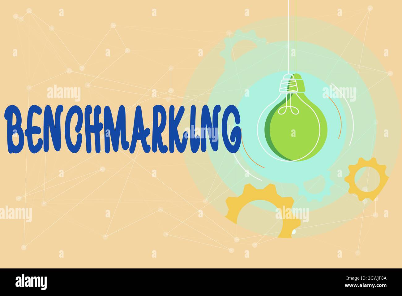 Conceptual display Benchmarking. Business concept evaluate something by ...