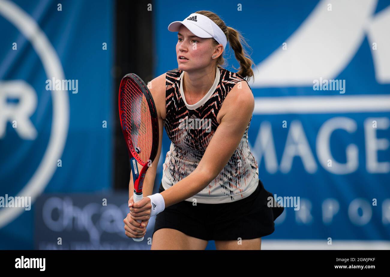 Elena Rybakina of Kazakhstan in action during her semi-final at the ...