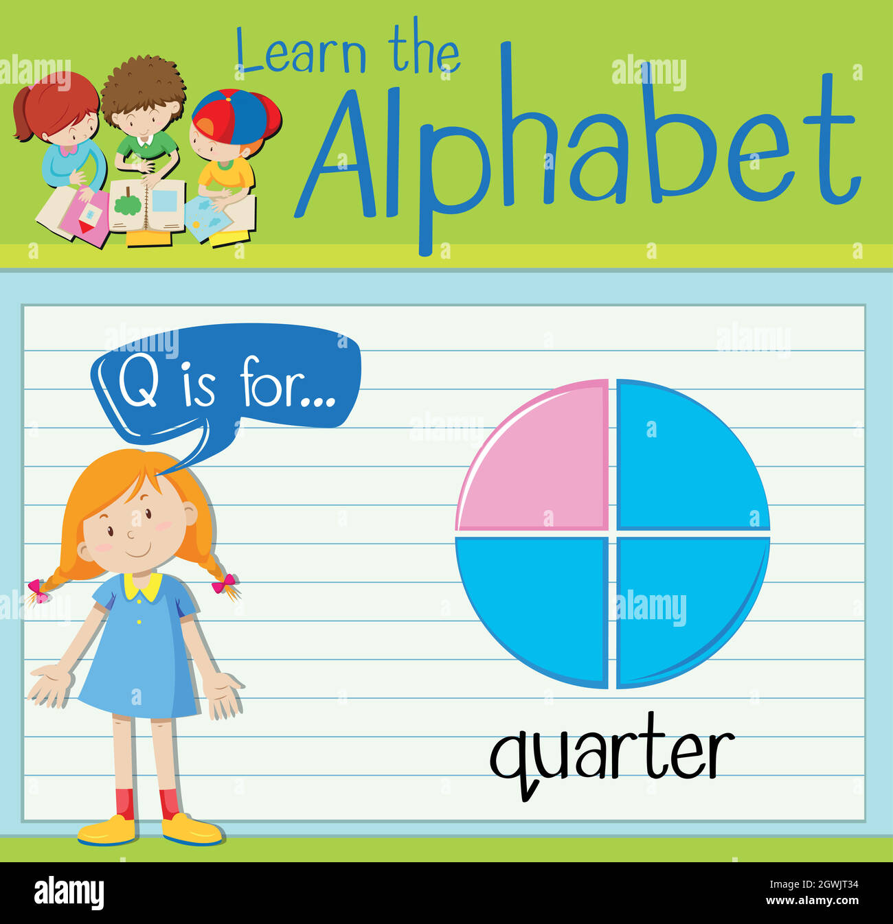 Flashcard letter Q is for quarter Stock Vector Image & Art - Alamy