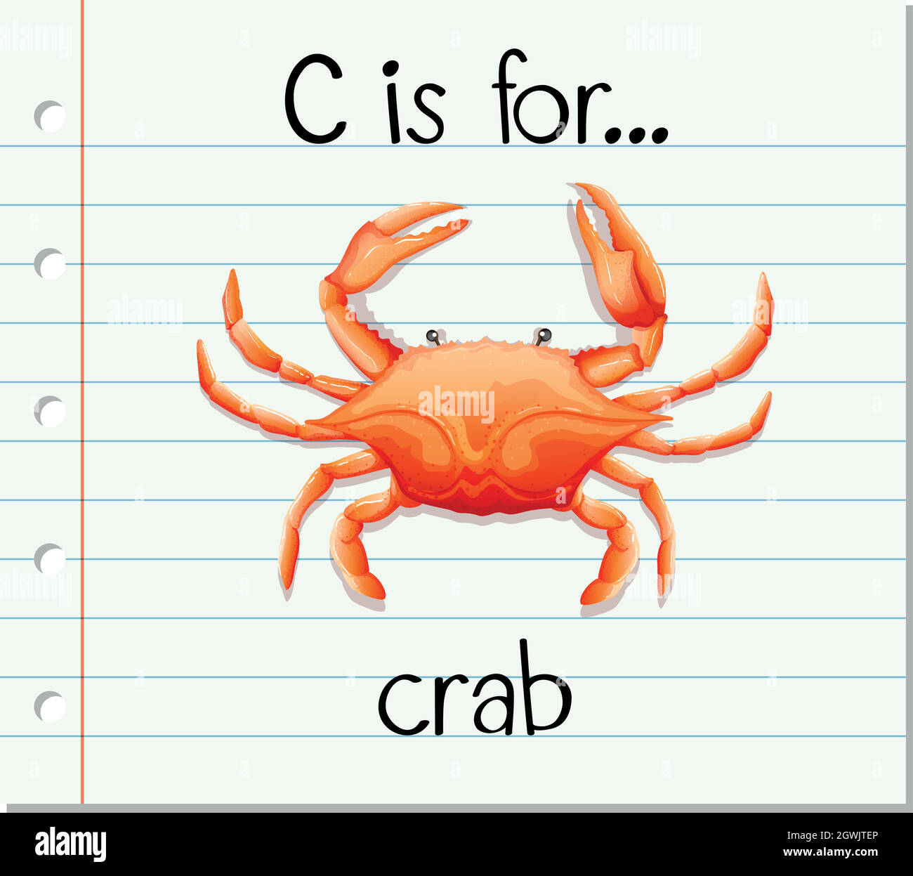 Flashcard letter C is for crab Stock Vector Image & Art - Alamy