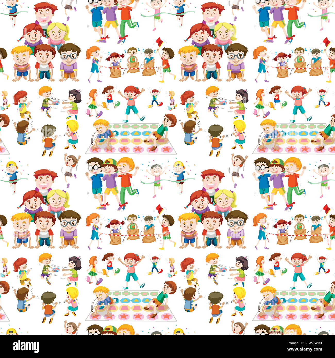 Seamless background with children playing games Stock Vector Image ...