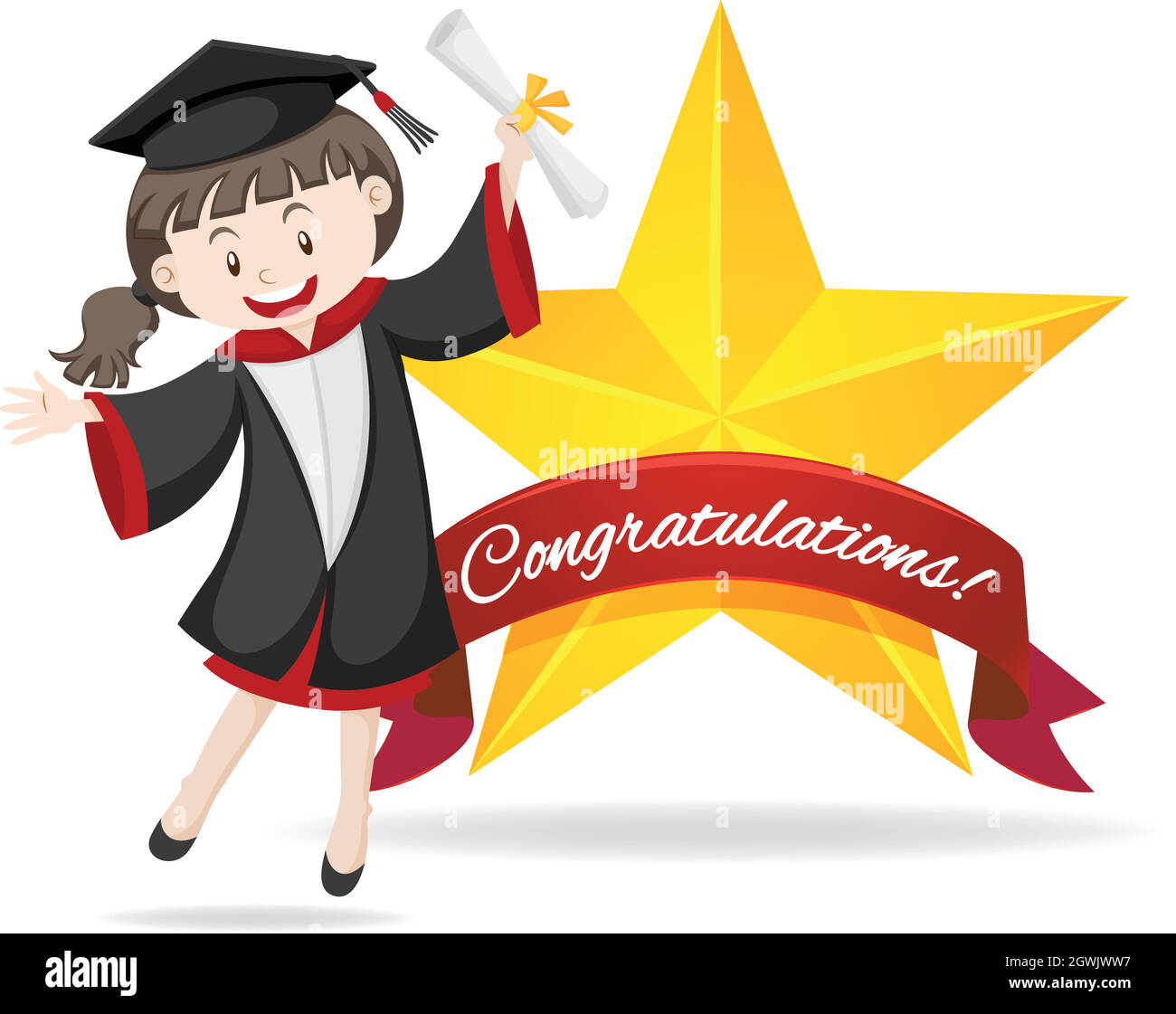 Happy student girl holding Stock Vector Images - Alamy
