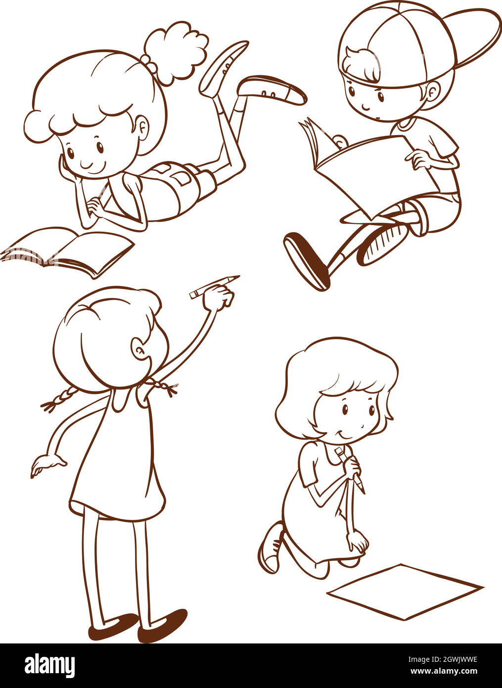 Elementary school reading group Stock Vector Images - Alamy