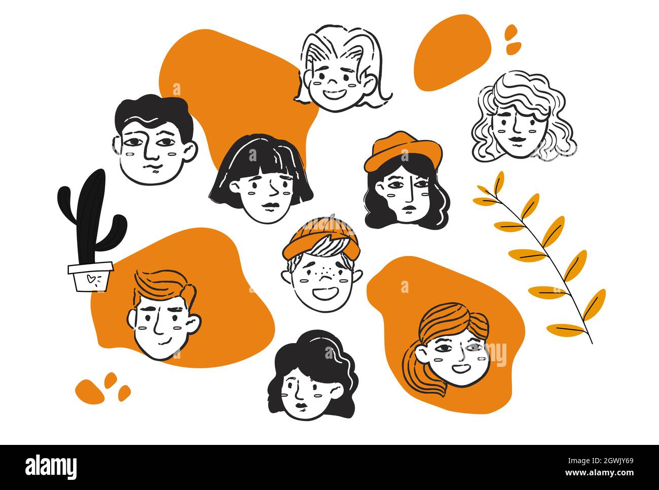 Diverse faces of people set Stock Vector Image & Art - Alamy