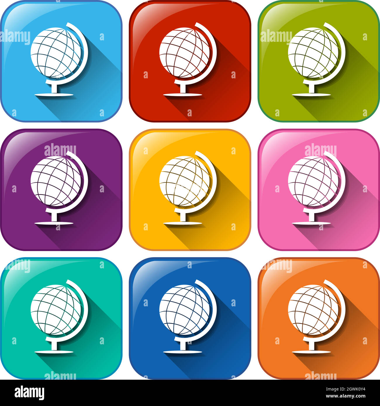 Buttons with globes Stock Vector Image & Art - Alamy