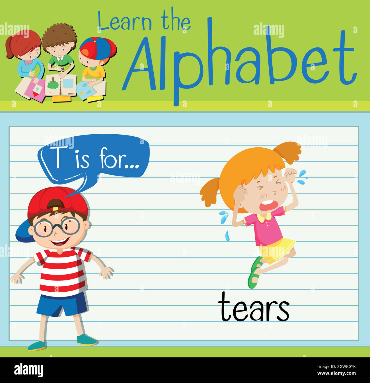 Flashcard letter T is for tears Stock Vector Image & Art - Alamy