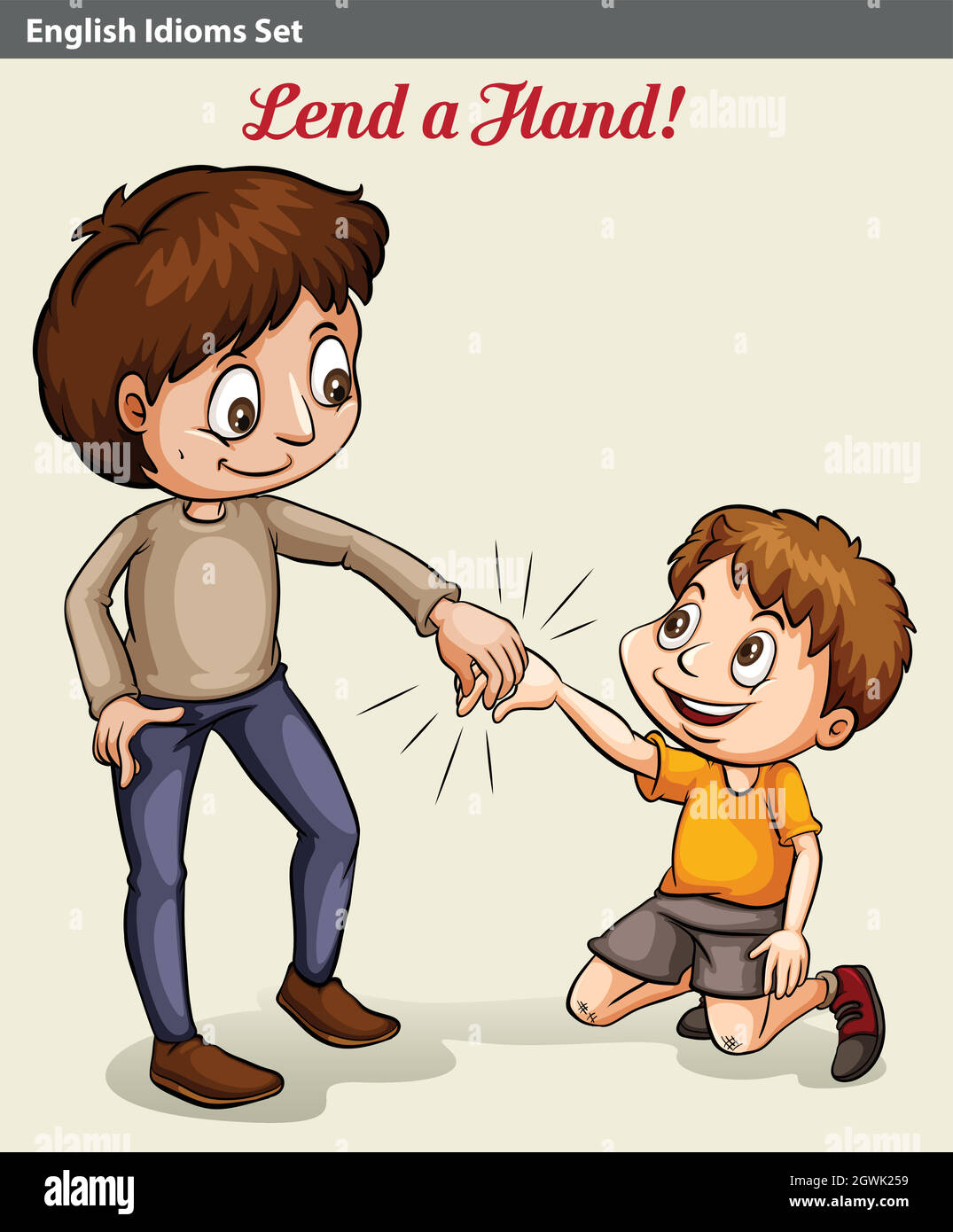 Lending helping hand Stock Vector Images - Alamy