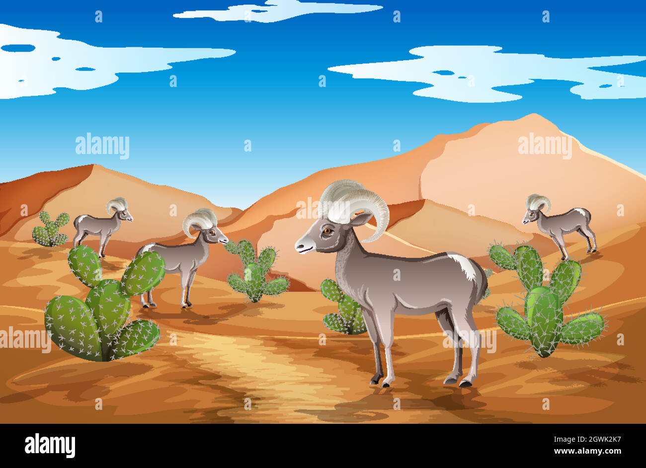 Wild desert landscape at daytime scene Stock Vector Image & Art - Alamy