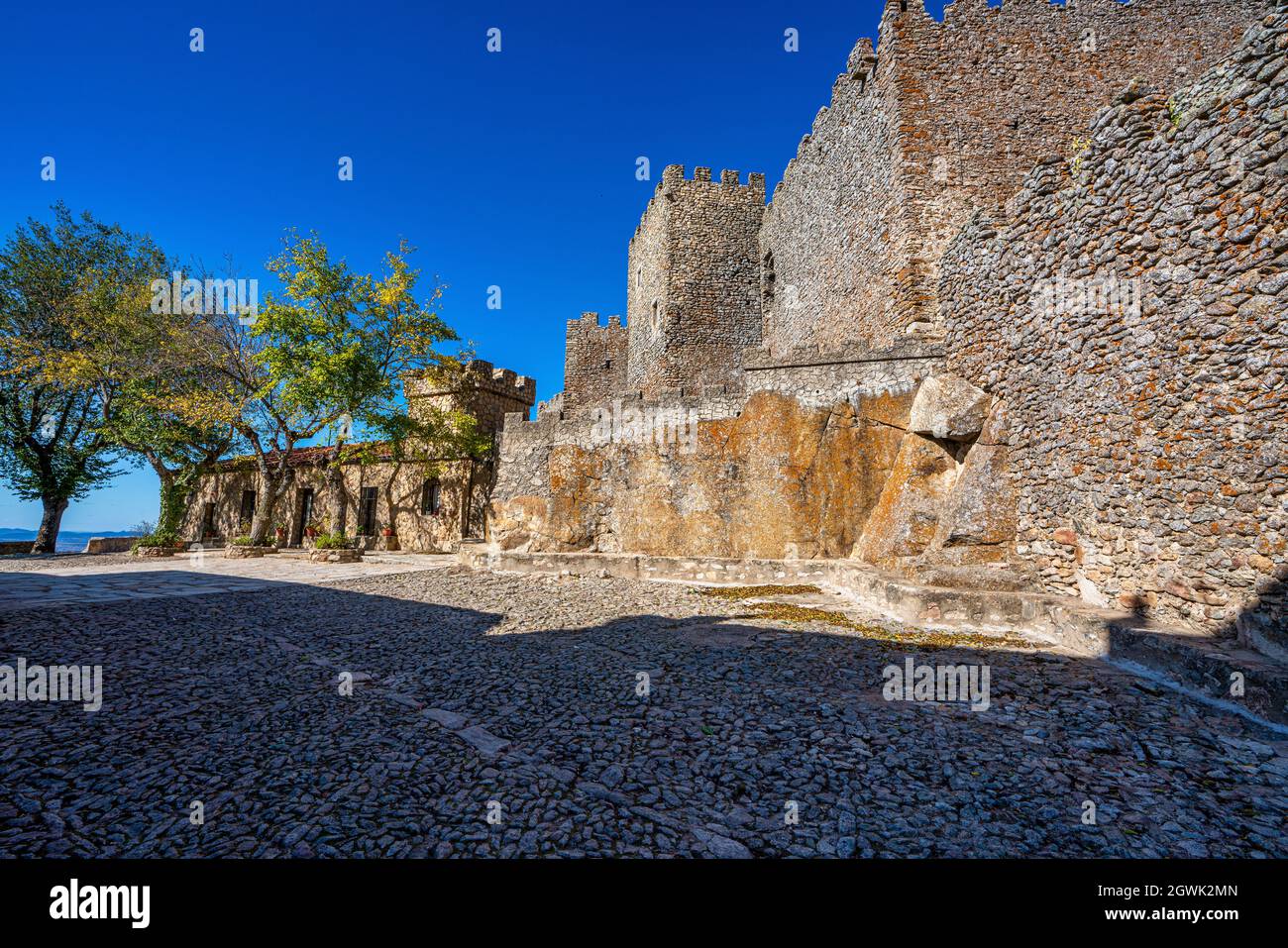 The ancient castle of montanchez near Caceres, Extremadura, Spain ...