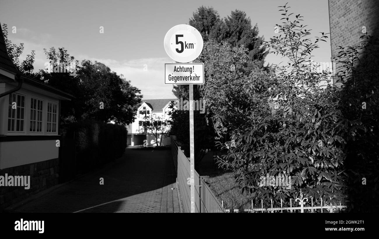 German stop road sign Black and White Stock Photos & Images - Alamy